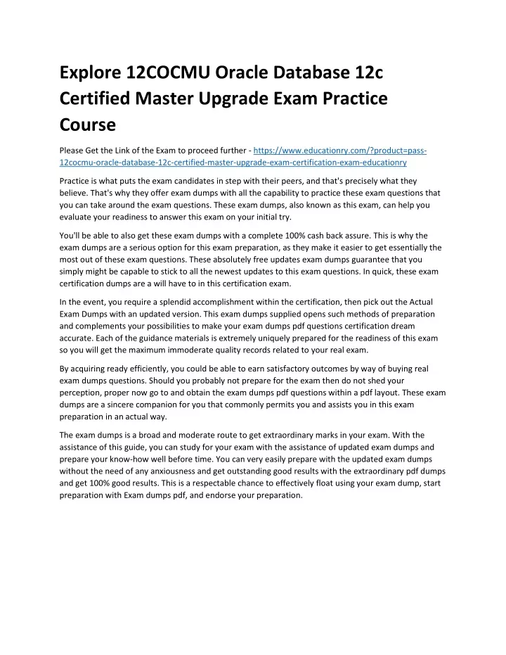 Ppt Explore 12cocmu Oracle Database 12c Certified Master Upgrade Exam