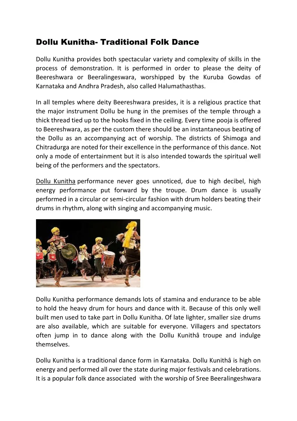 PPT - Dollu Kunitha PowerPoint Presentation, free download - ID:12343464