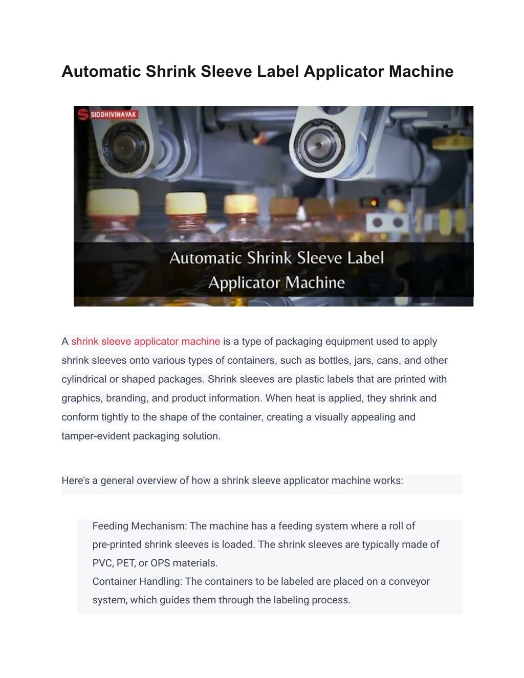 PPT - Automatic Shrink Sleeve Label Applicator Machine PowerPoint ...