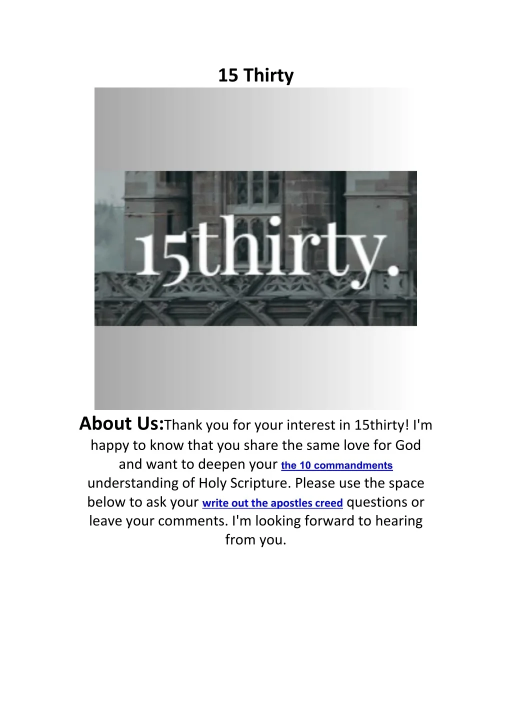 PPT - 15 Thirty PowerPoint Presentation, free download - ID:12345088