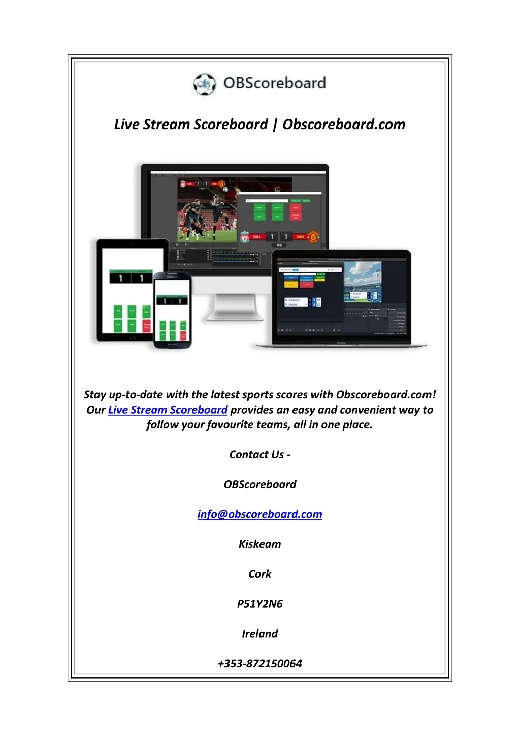 PPT - Live Stream Scoreboard | Obscoreboard.com PowerPoint Presentation ...