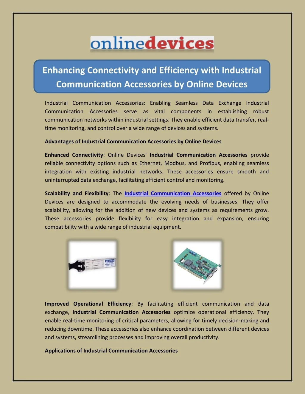 PPT - Enhancing Connectivity and Efficiency with Industrial ...
