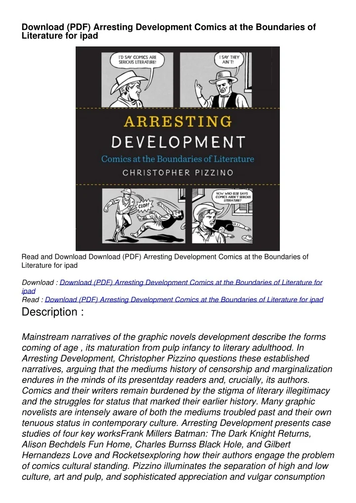 PPT - Download (PDF) Arresting Development Comics at the Boundaries of ...