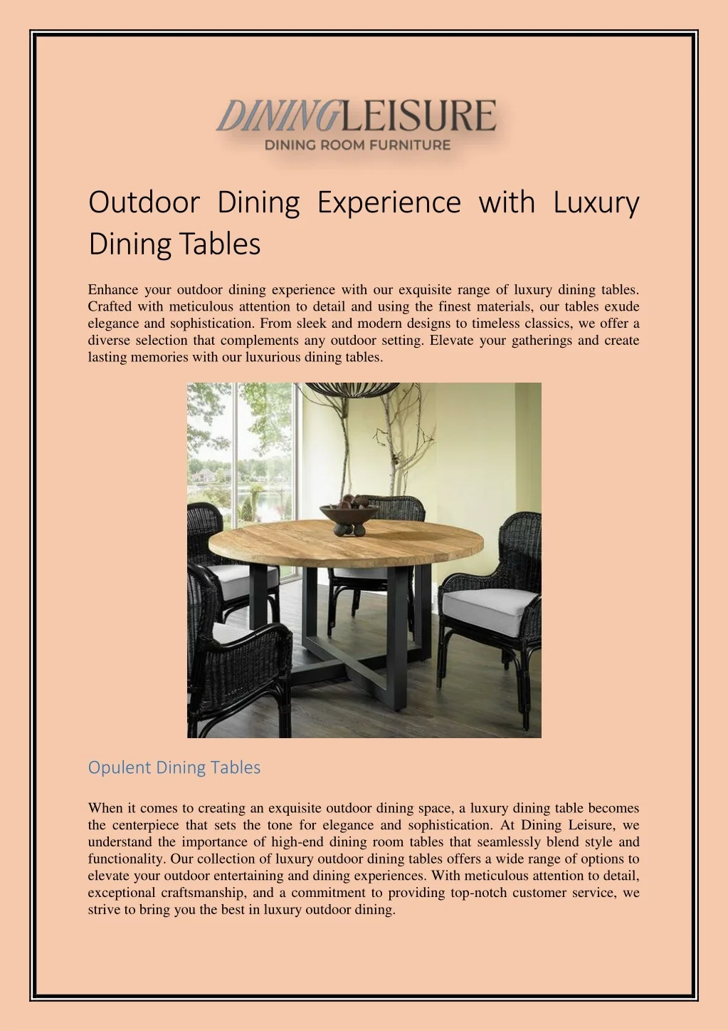 PPT - Outdoor Dining Experience with Luxury Dining Tables PowerPoint ...