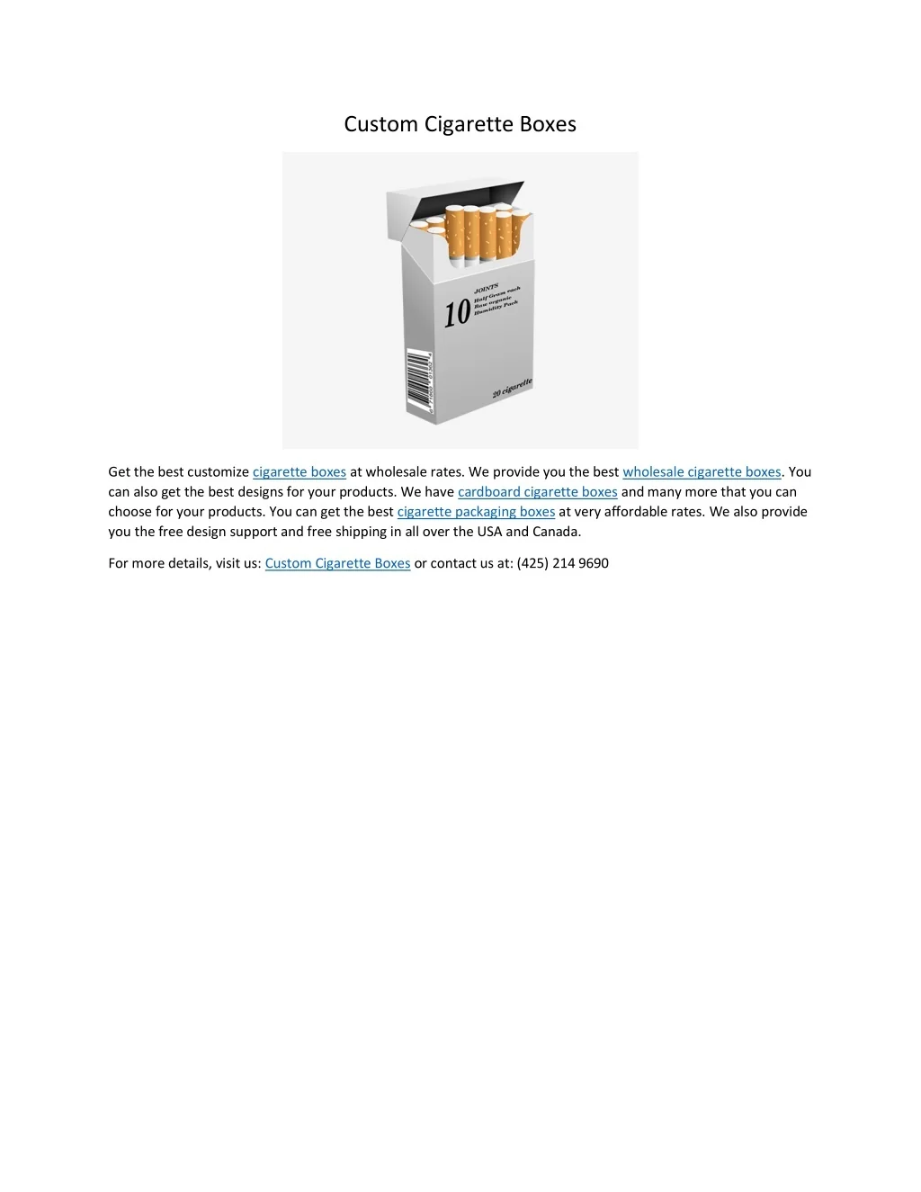 PPT - Custom Cigarette Boxes PowerPoint Presentation, free download ...