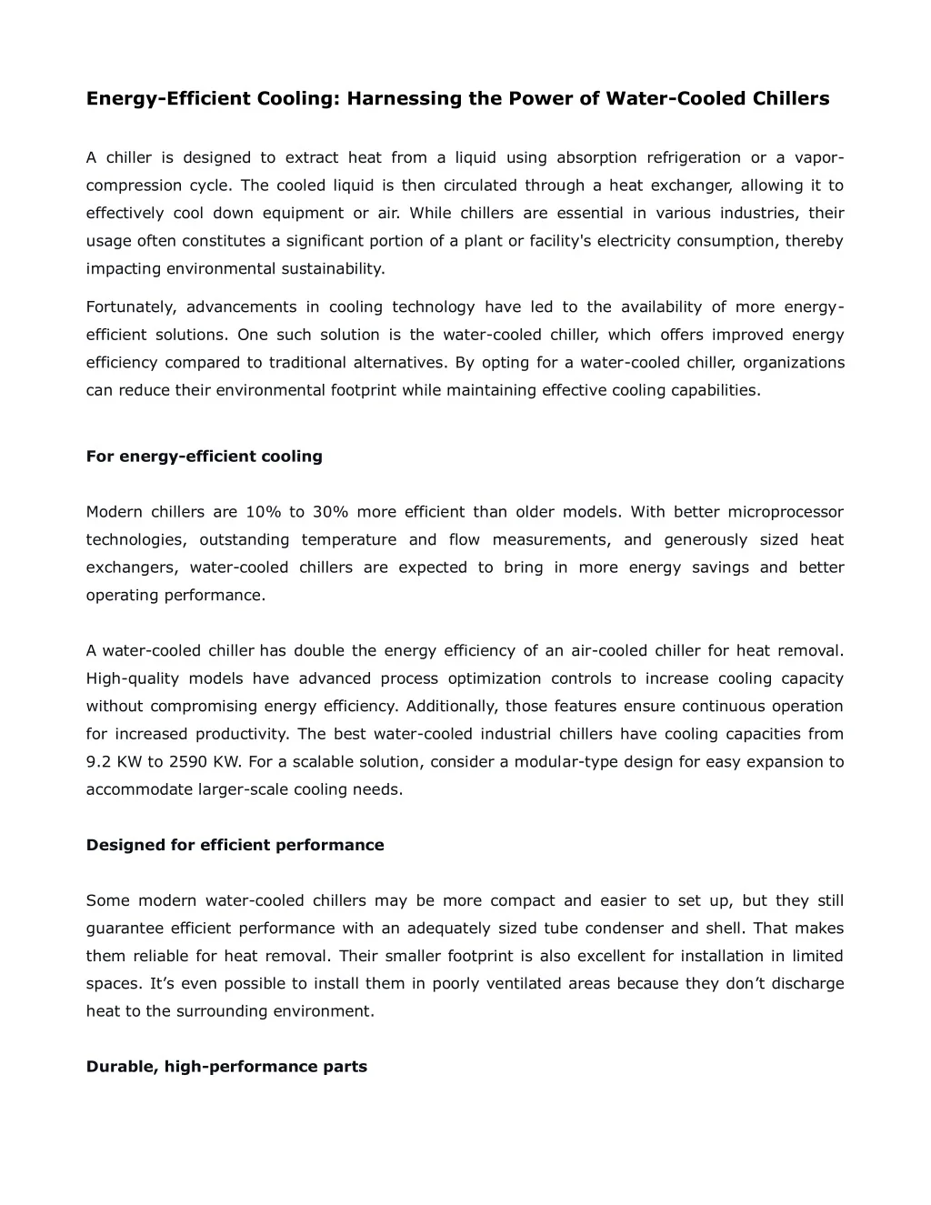 PPT - Energy-Efficient Cooling Harnessing the Power of Water-Cooled Chillers PowerPoint ...
