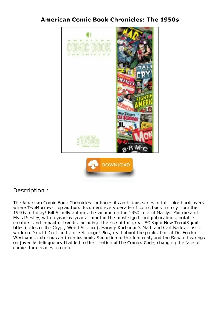 PPT - DOWNLOAD/PDF American Comic Book Chronicles: The 1950s download ...