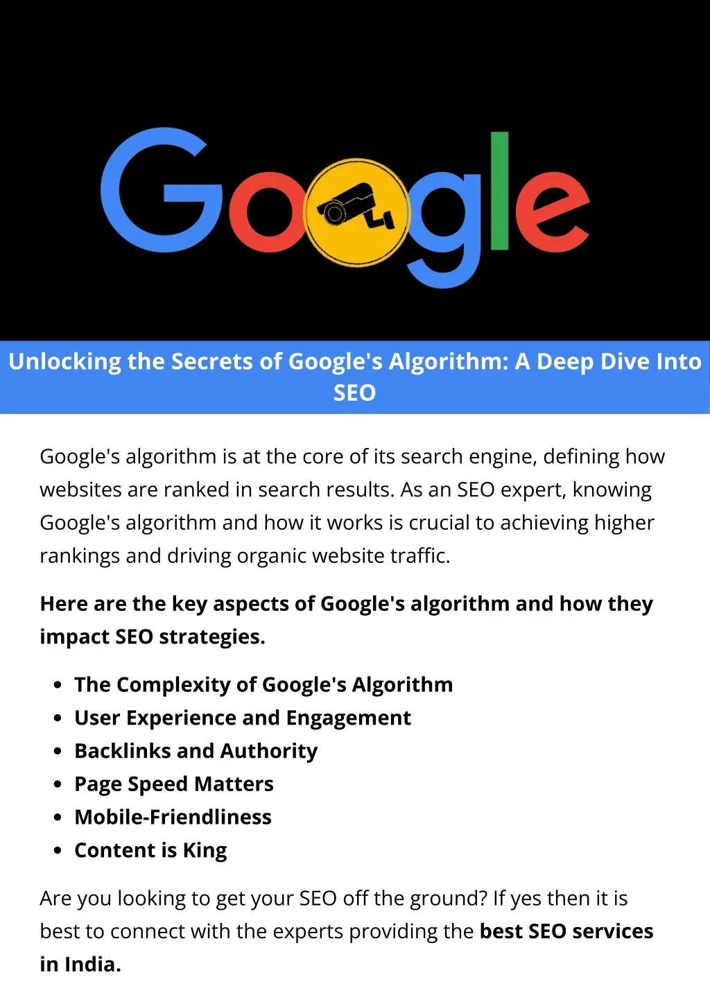 PPT - Unlocking the Secrets of Google's Algorithm: A Deep Dive Into SEO PowerPoint Presentation ...