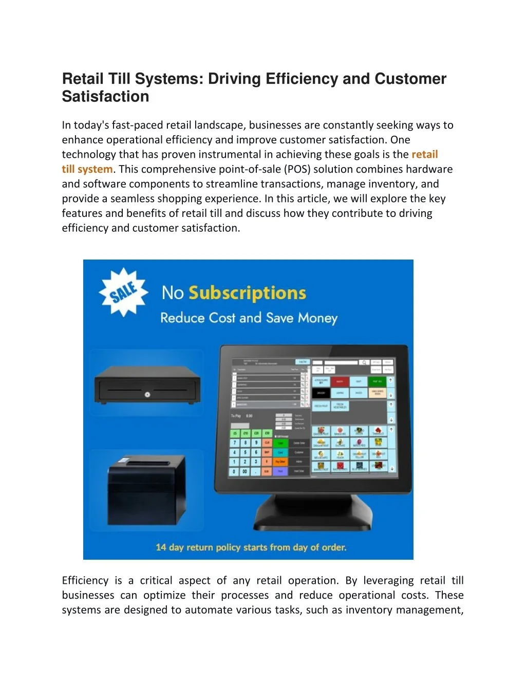 PPT - Retail Till Systems Driving Efficiency and Customer Satisfaction ...