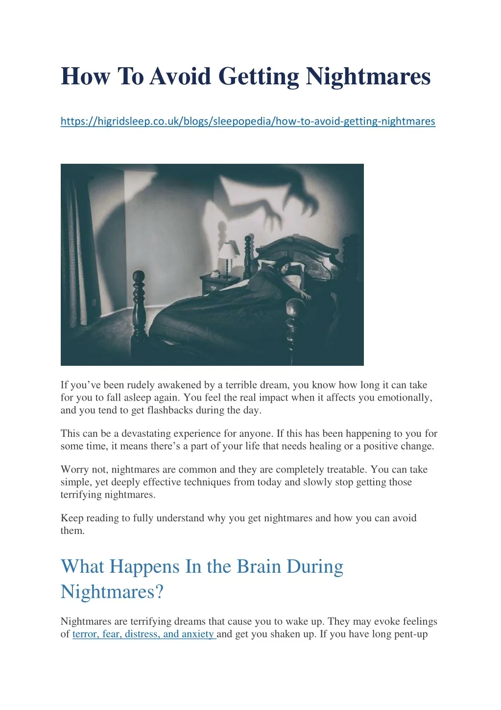 PPT - How To Avoid Getting Nightmares uk PowerPoint Presentation, free ...