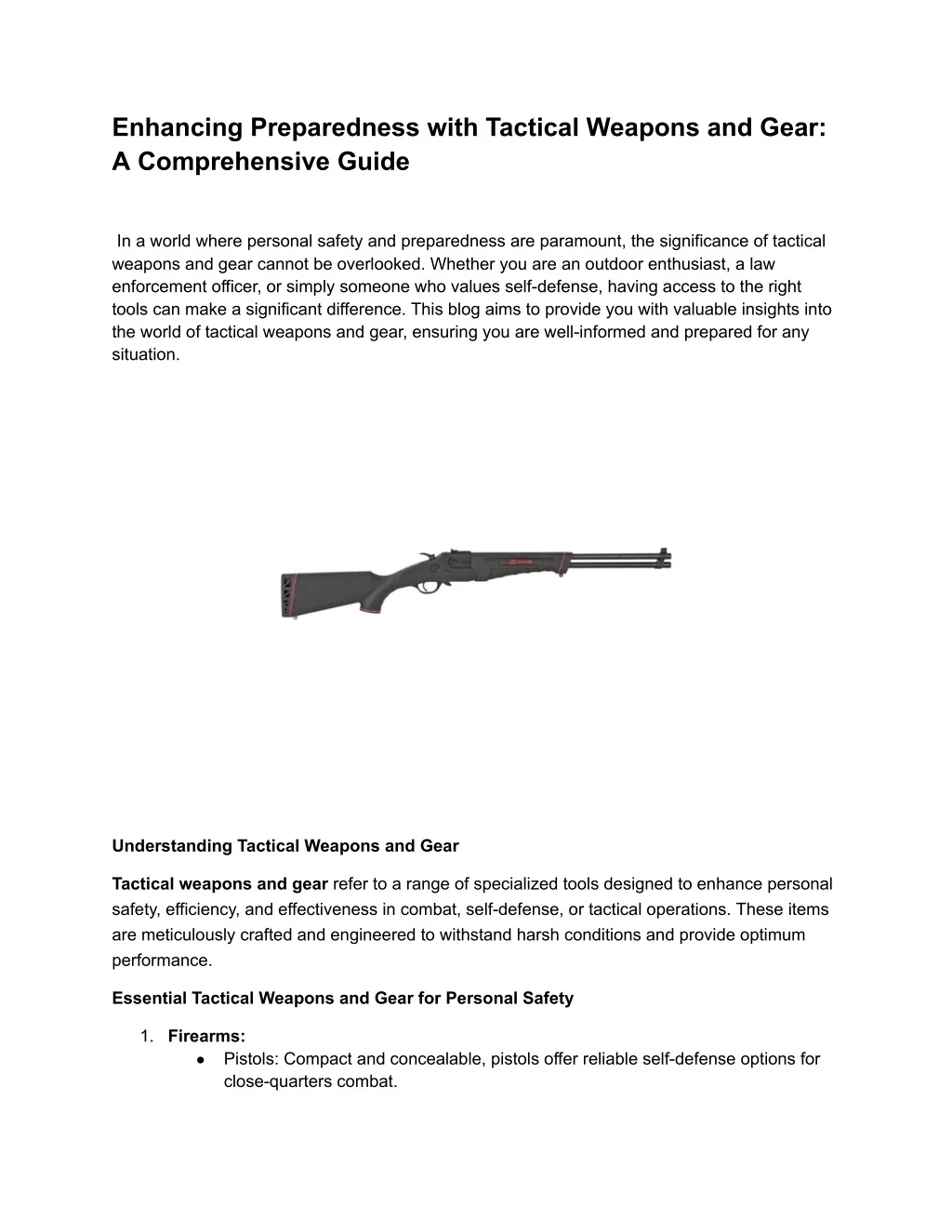 PPT - Enhancing Preparedness with Tactical Weapons and Gear_ A ...