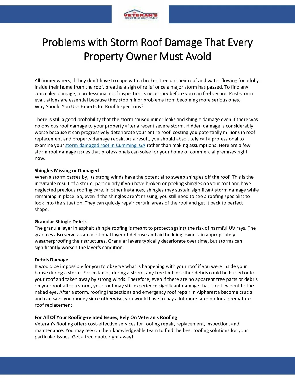 PPT - Problems with Storm Roof Damage That Every Property Owner Must ...