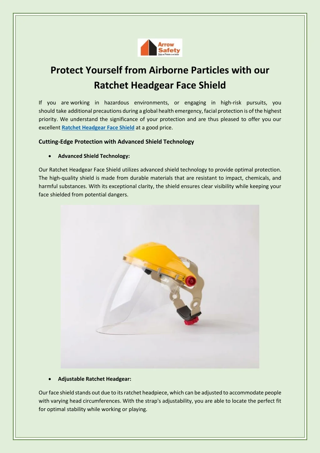 PPT - Protect Yourself from Airborne Particles with our Ratchet ...