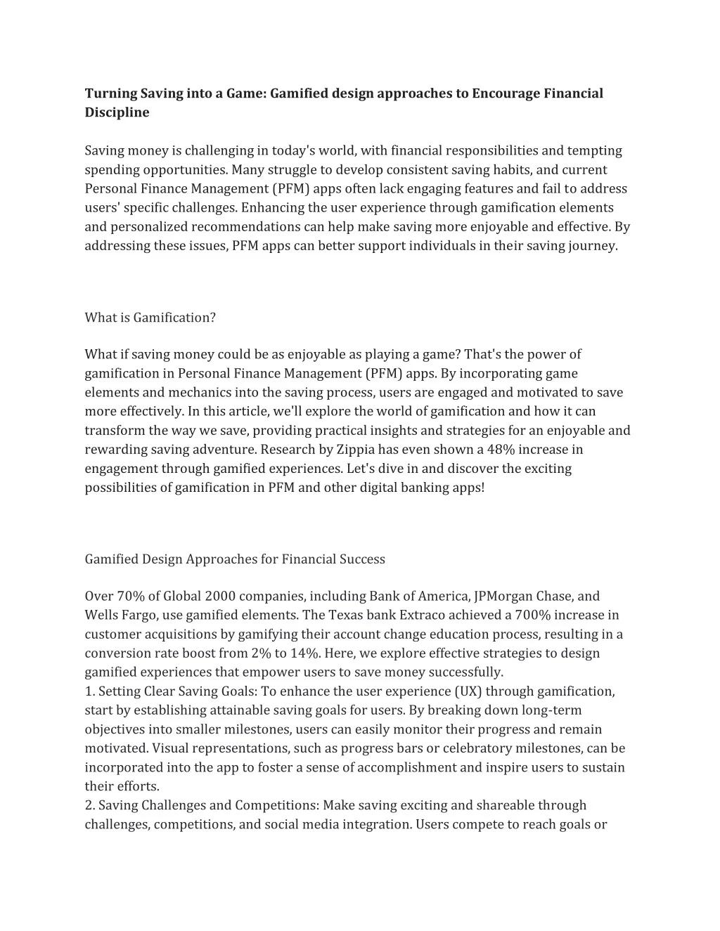 PPT - Turning Saving into a Game Gamified design approaches to ...
