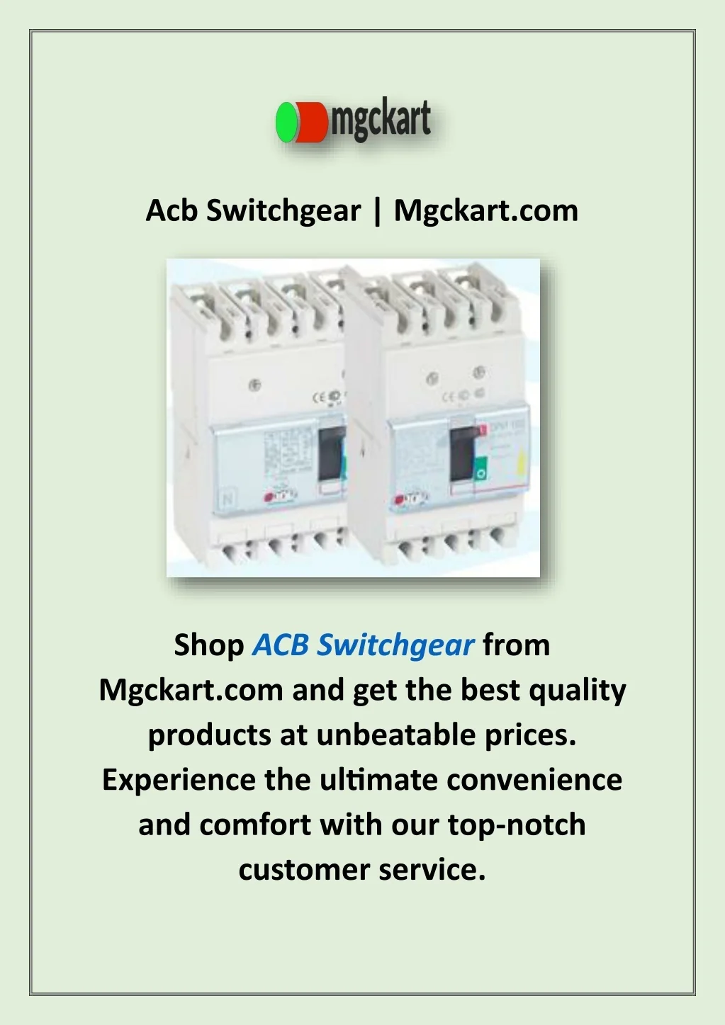PPT - Acb Switchgear | Mgckart.com PowerPoint Presentation, free ...