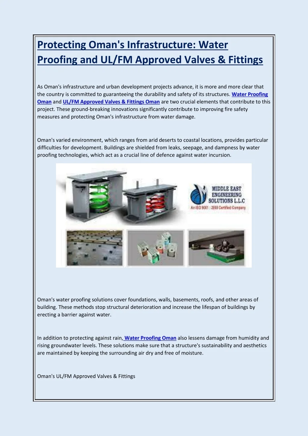 PPT - Protecting Oman's Infrastructure Water Proofing and ULFM Approved ...
