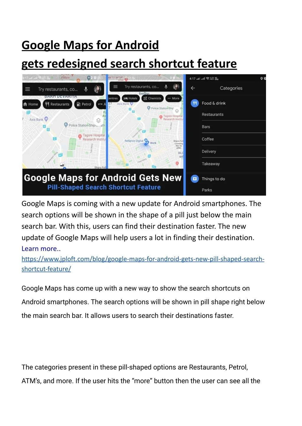 PPT - Google Maps for Android gets redesigned search shortcut feature ...
