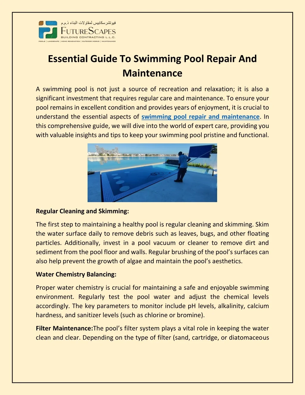 PPT - Essential Guide To Swimming Pool Repair And Maintenance ...