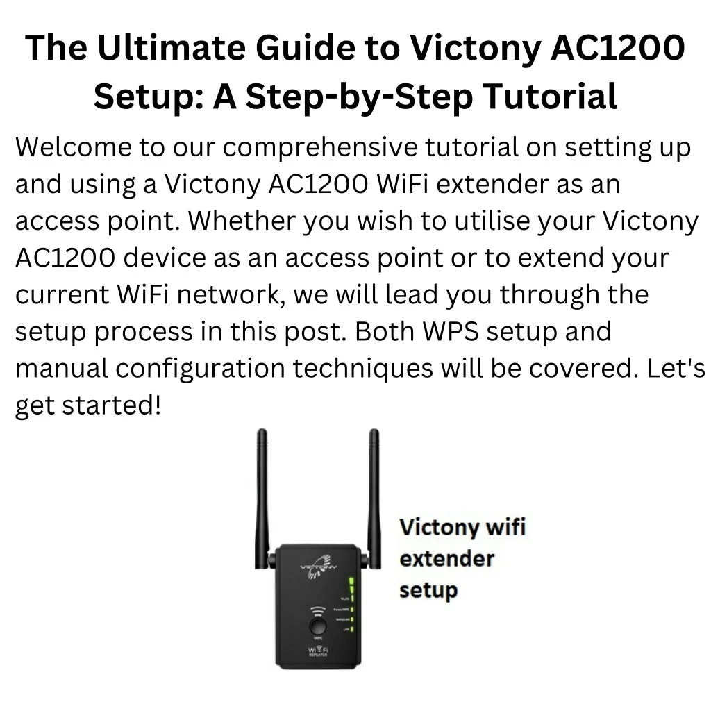 PPT - The Ultimate Guide to Victony AC1200 Setup A Step-by-Step ...
