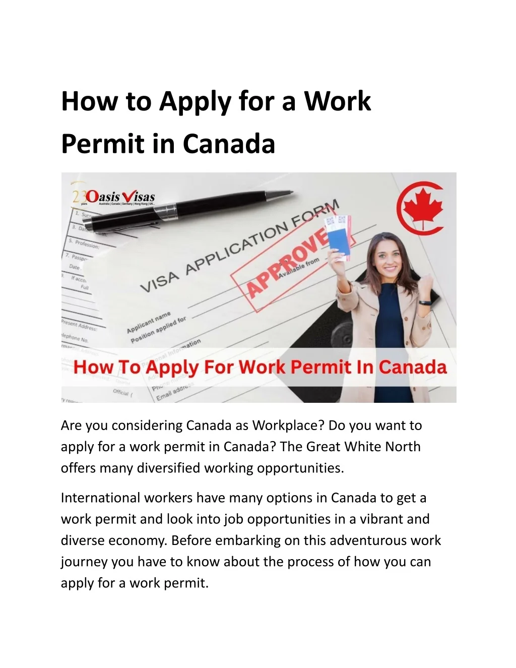 PPT - How To Apply For Work Permit In Canada PowerPoint Presentation ...