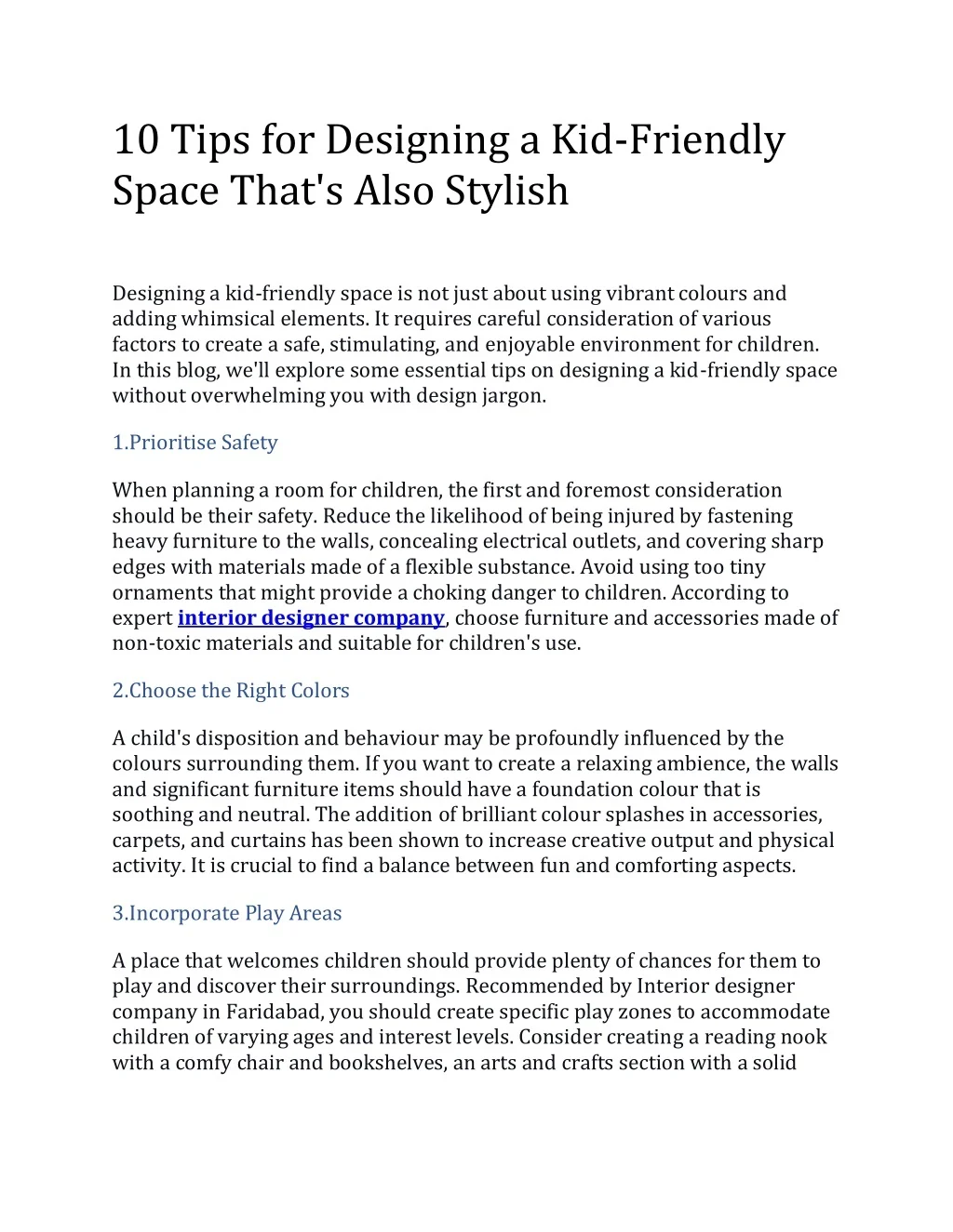 PPT - 10 Tips for Designing a Kid-Friendly Space That's Also Stylish ...