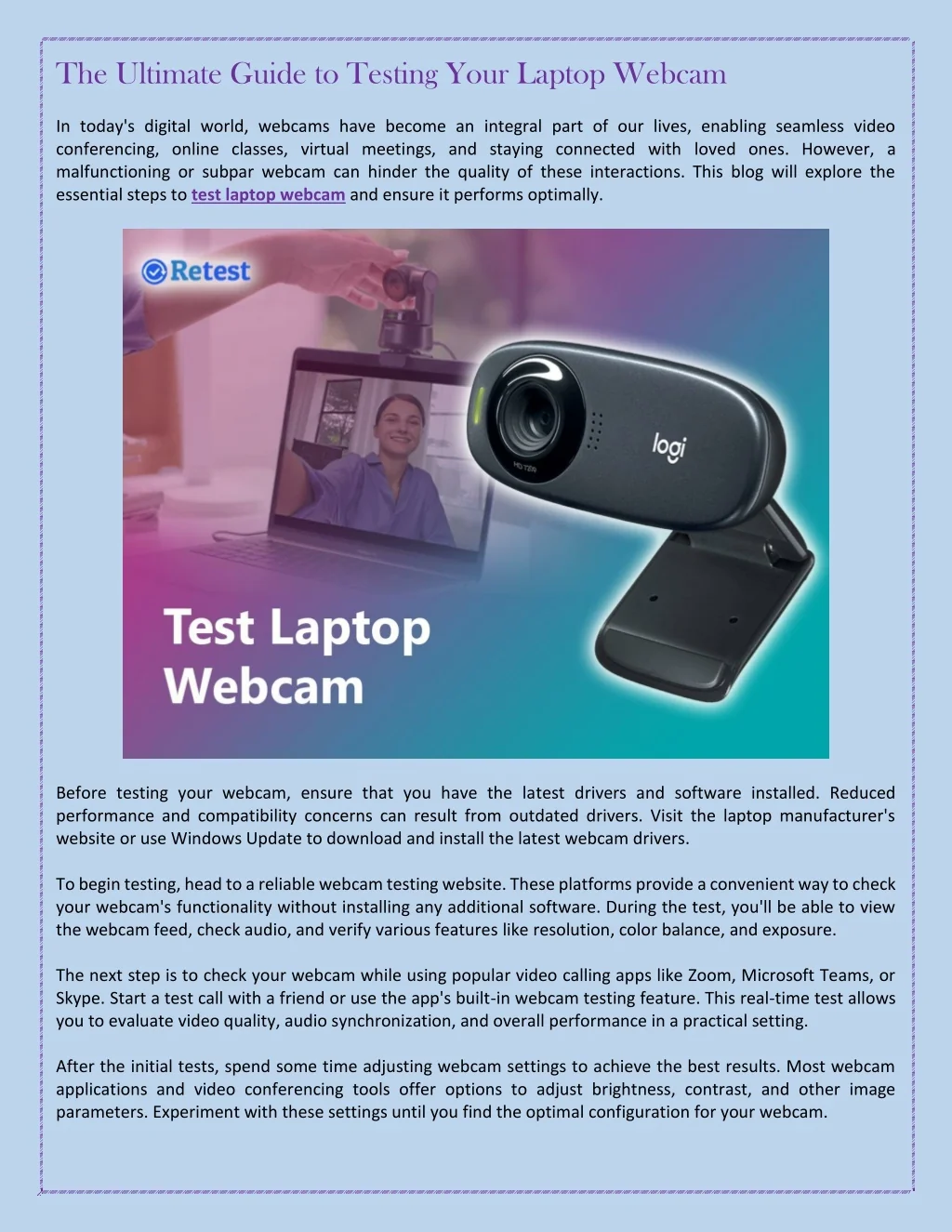 PPT - The Ultimate Guide to Testing Your Laptop Webcam PowerPoint ...