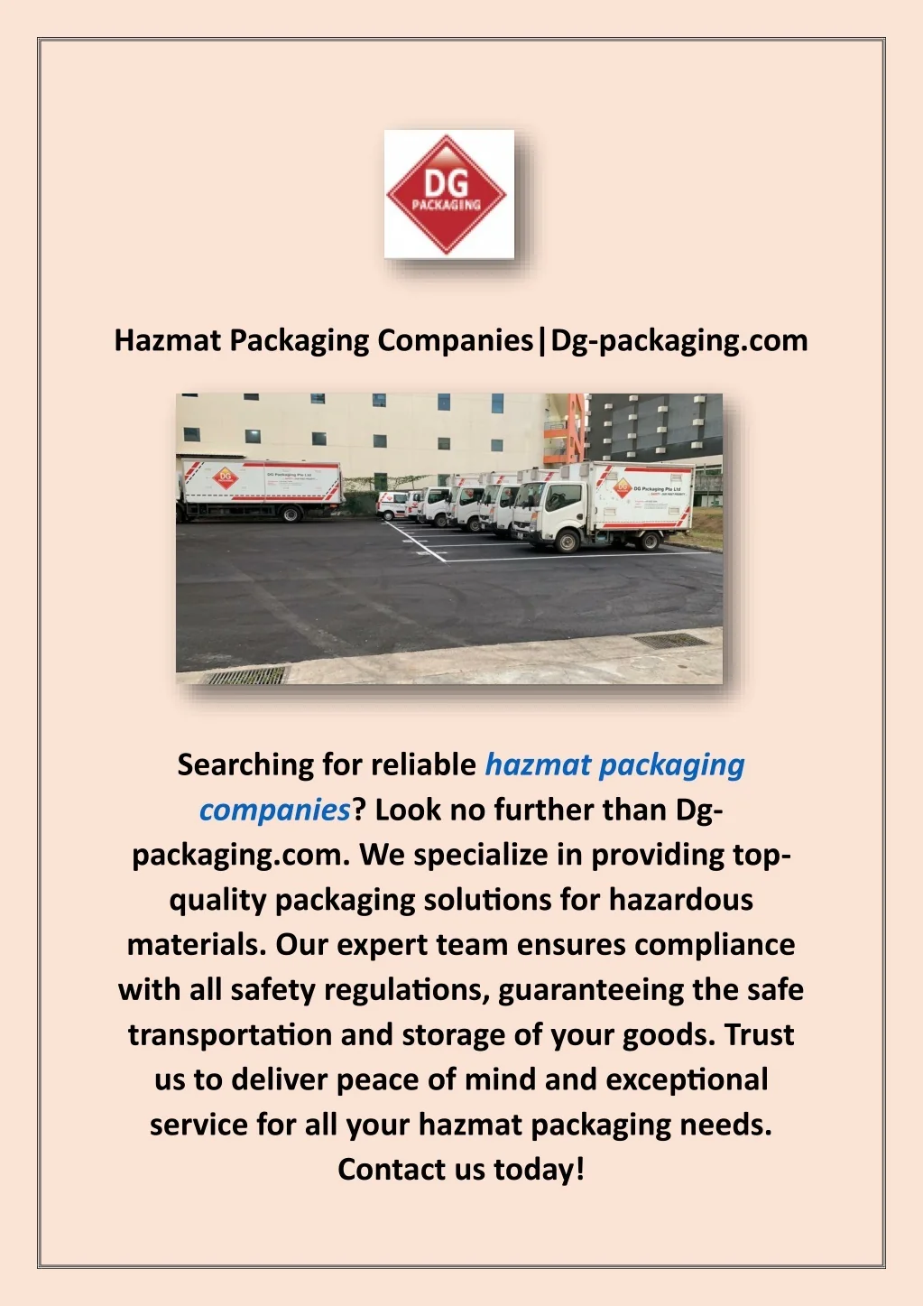PPT - Hazmat Packaging Companies|Dg-packaging.com PowerPoint ...
