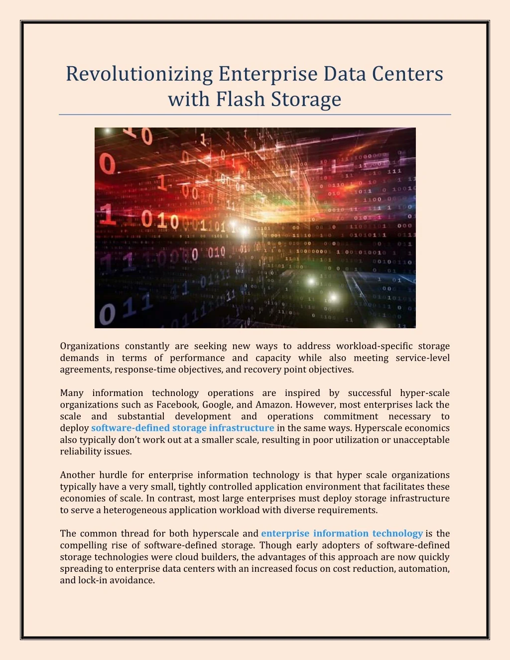 PPT - Revolutionizing Enterprise Data Centers with Flash Storage ...