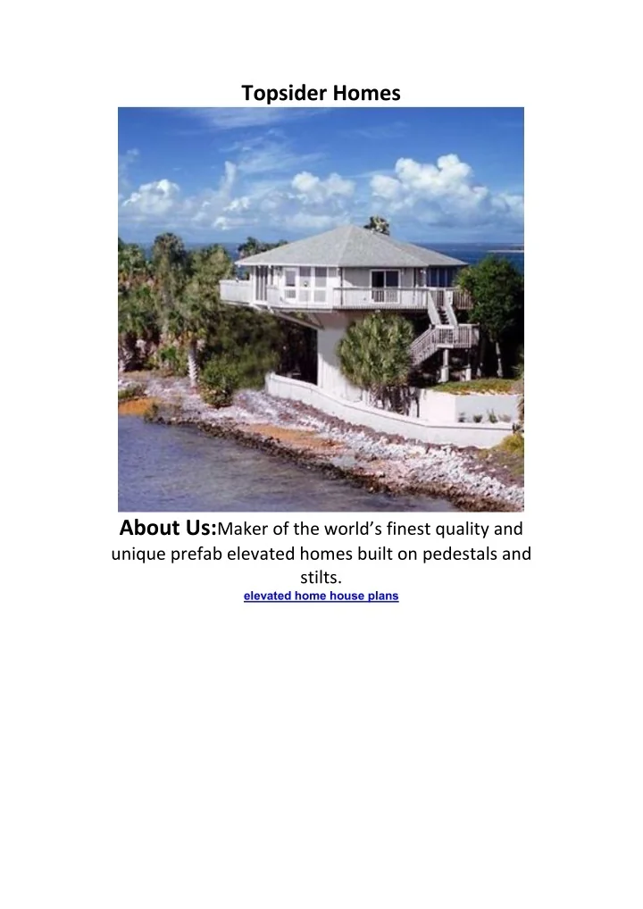 PPT - Topsider Homes PowerPoint Presentation, free download - ID:12392824