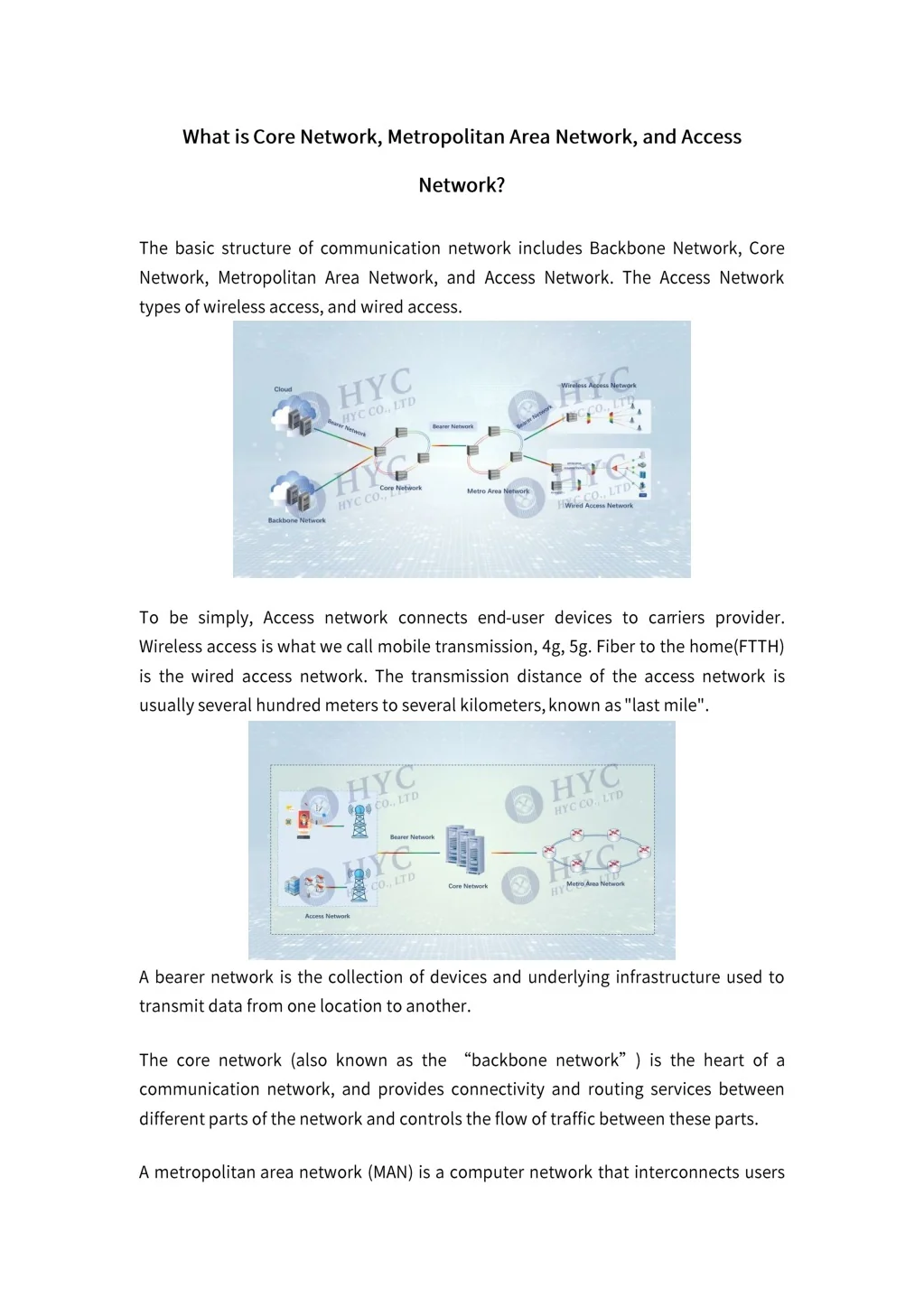 PPT - What is Core Network, Metropolitan Area Network, and Access ...