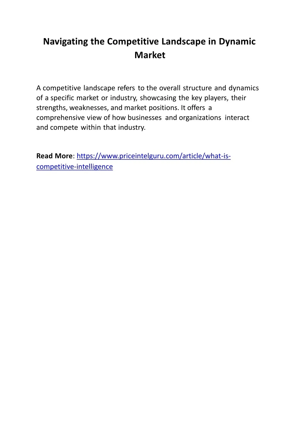 PPT - Navigating the Competitive Landscape in Dynamic Market PowerPoint ...
