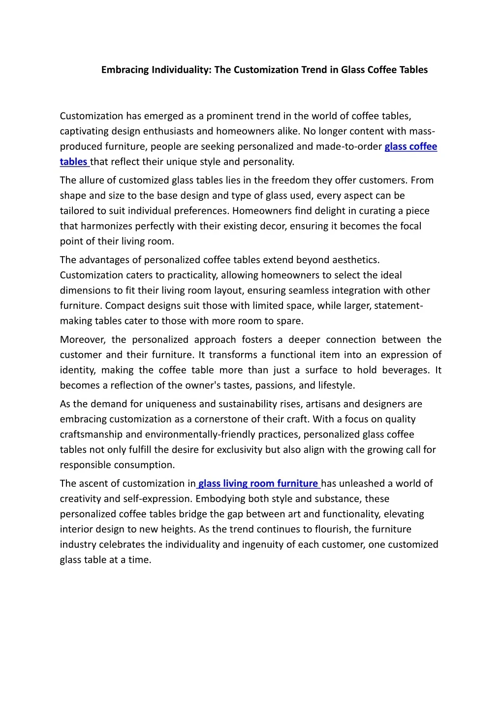 PPT - Embracing Individuality: The Customization Trend in Glass Coffee Tables PowerPoint ...