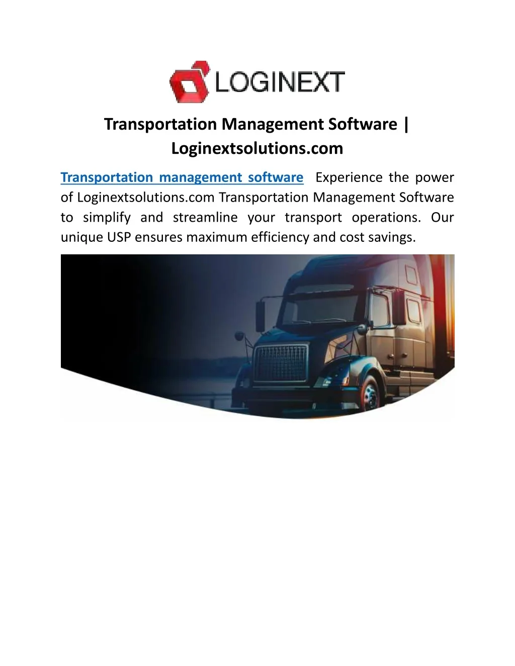 PPT - Transportation Management Software | Loginextsolutions.com ...