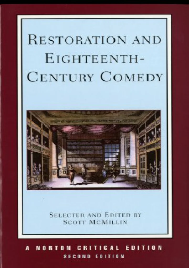 PPT - READ [PDF] Restoration and Eighteenth-Century Comedy (Norton ...