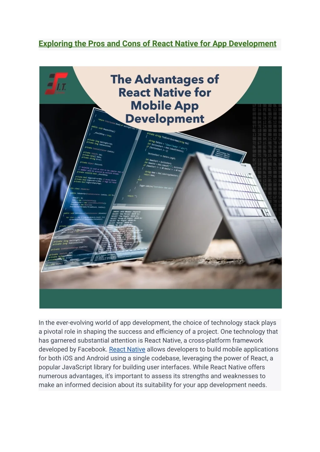 PPT - Exploring the Pros and Cons of React Native for App Development ...