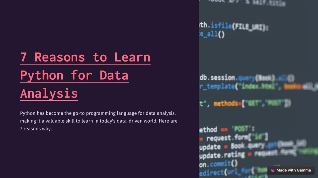 PPT - Discover 7 Reasons to Learn Python for Data Analysis PowerPoint ...