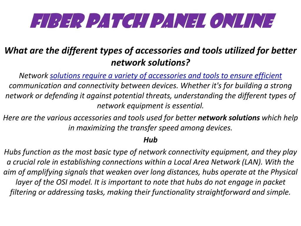 PPT - fiber patch panel PowerPoint Presentation, free download - ID ...