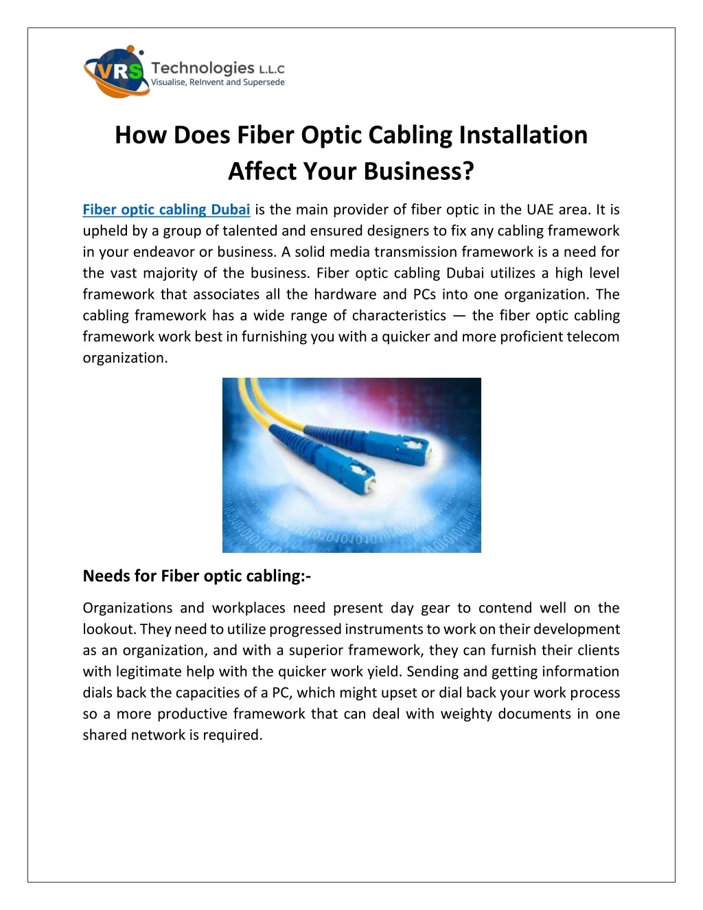 PPT - How Does Fiber Optic Cabling Installation Affect Your Business ...