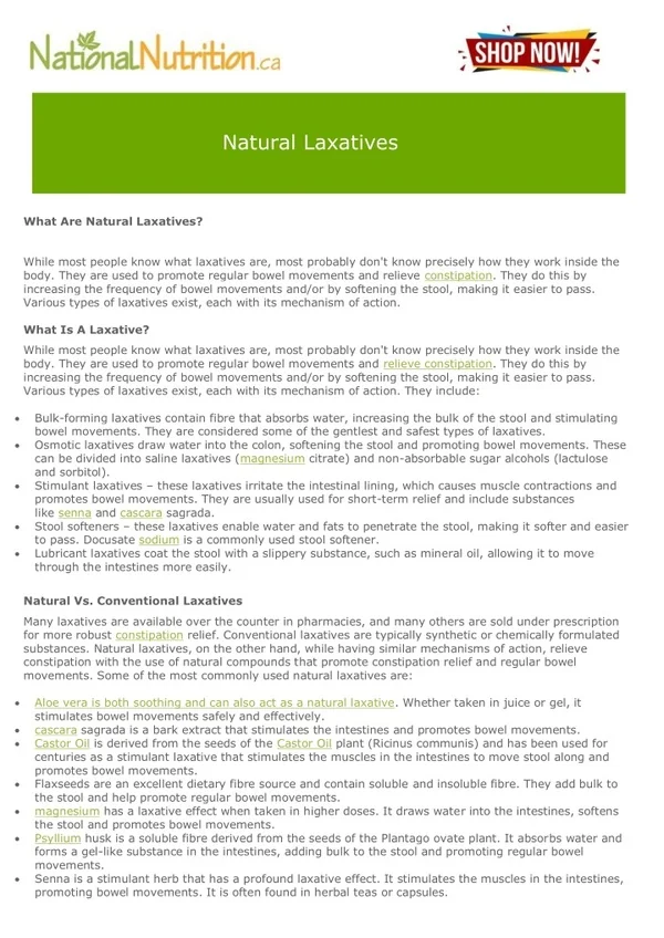 PPT - Natural Laxatives PowerPoint Presentation, free download - ID ...
