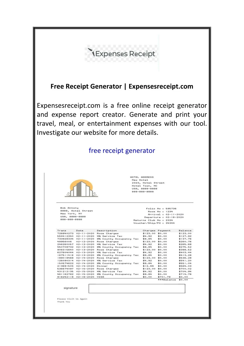 PPT - c Free Receipt Generator Expensesreceipt PowerPoint Presentation ...