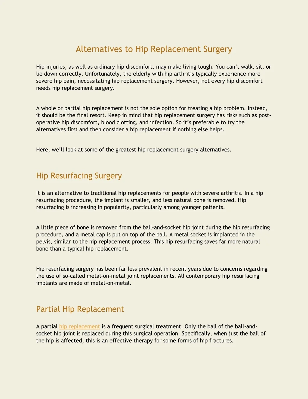 PPT - Alternatives To Hip Replacement Surgery PowerPoint Presentation ...