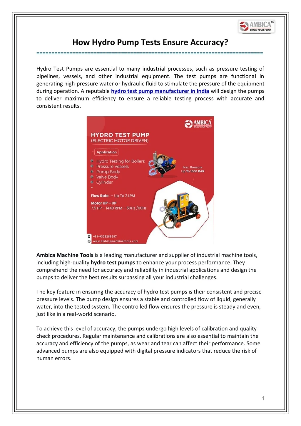 PPT - How Hydro Pump Tests Ensure Accuracy PowerPoint Presentation ...