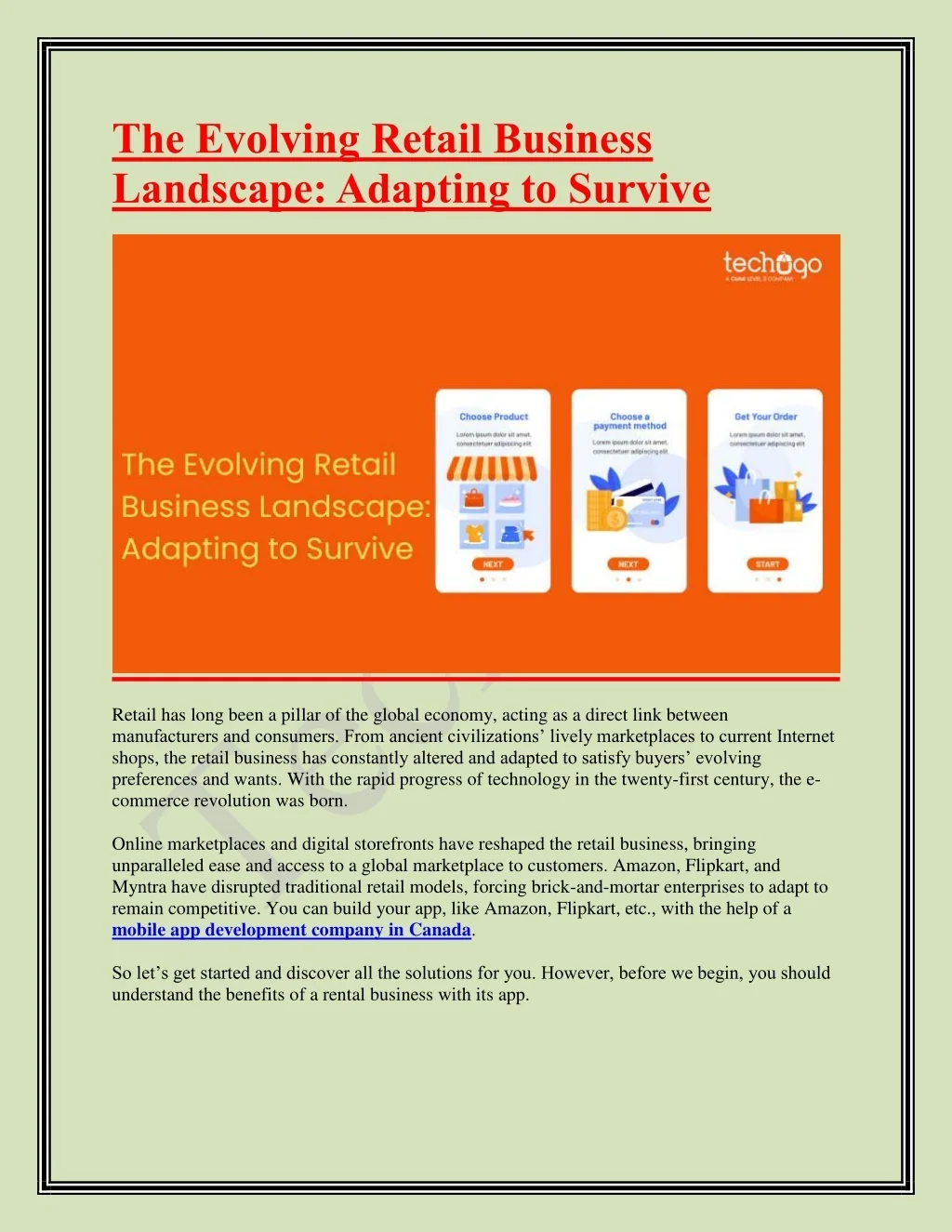 PPT - The Evolving Retail Business Landscape-Adapting to Survive ...