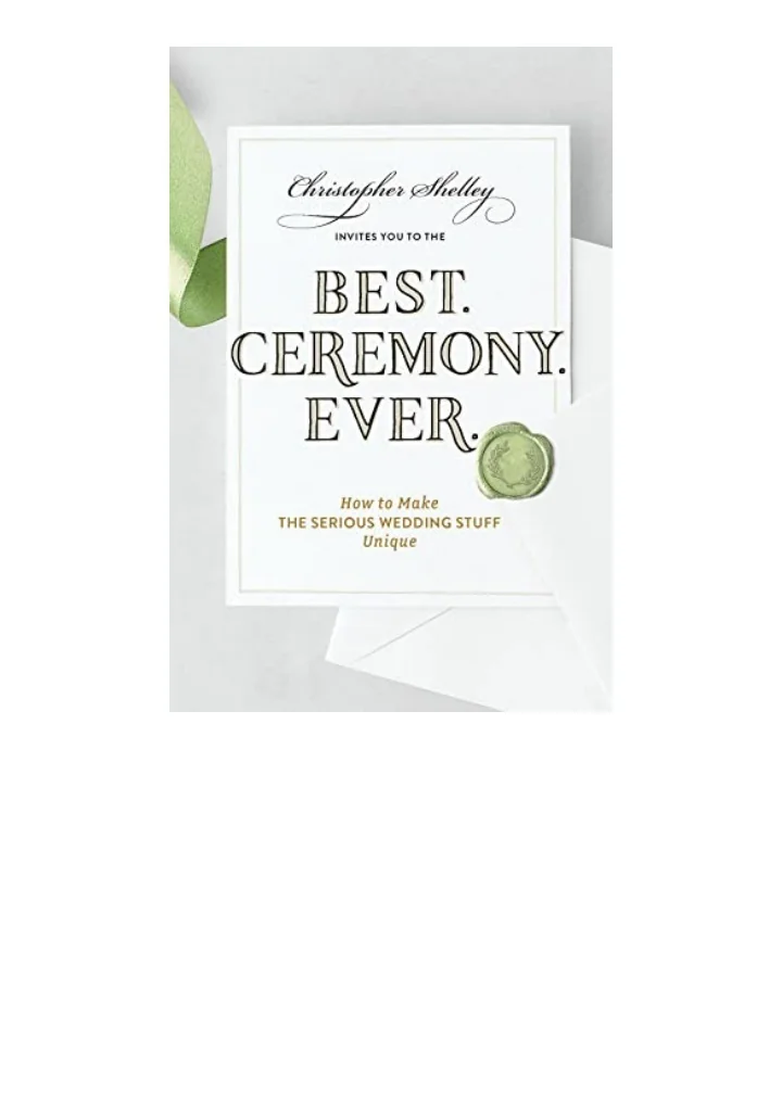 PPT - Download PDF Best Ceremony Ever How to Make the Serious Wedding ...