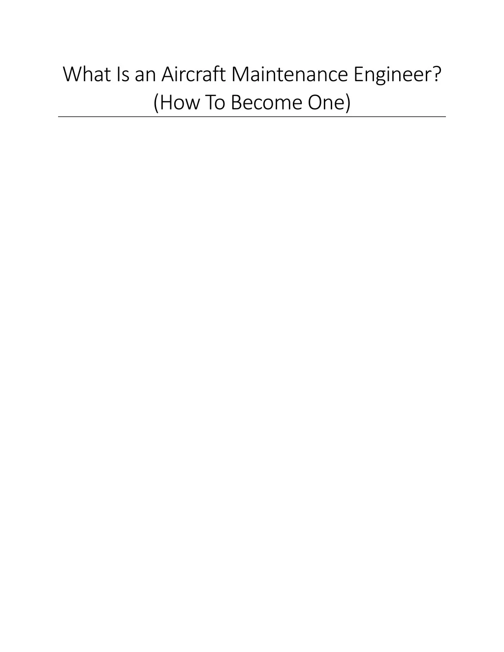 PPT - What Is an Aircraft Maintenance Engineer PowerPoint Presentation - ID:12427945