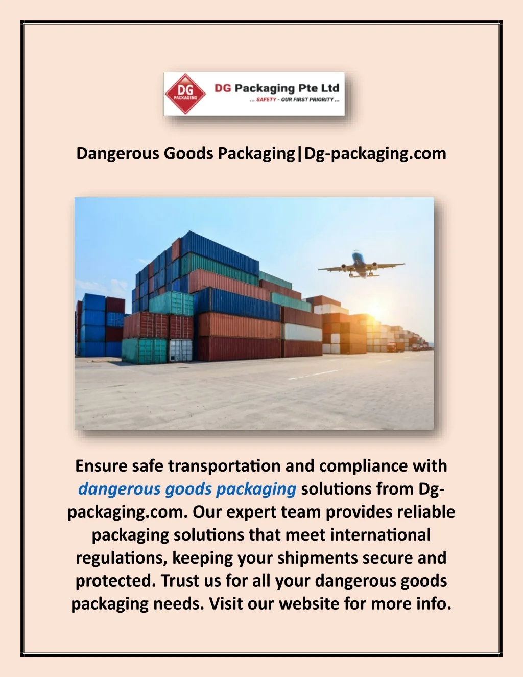 PPT - Dangerous Goods Packaging|Dg-packaging.com PowerPoint ...