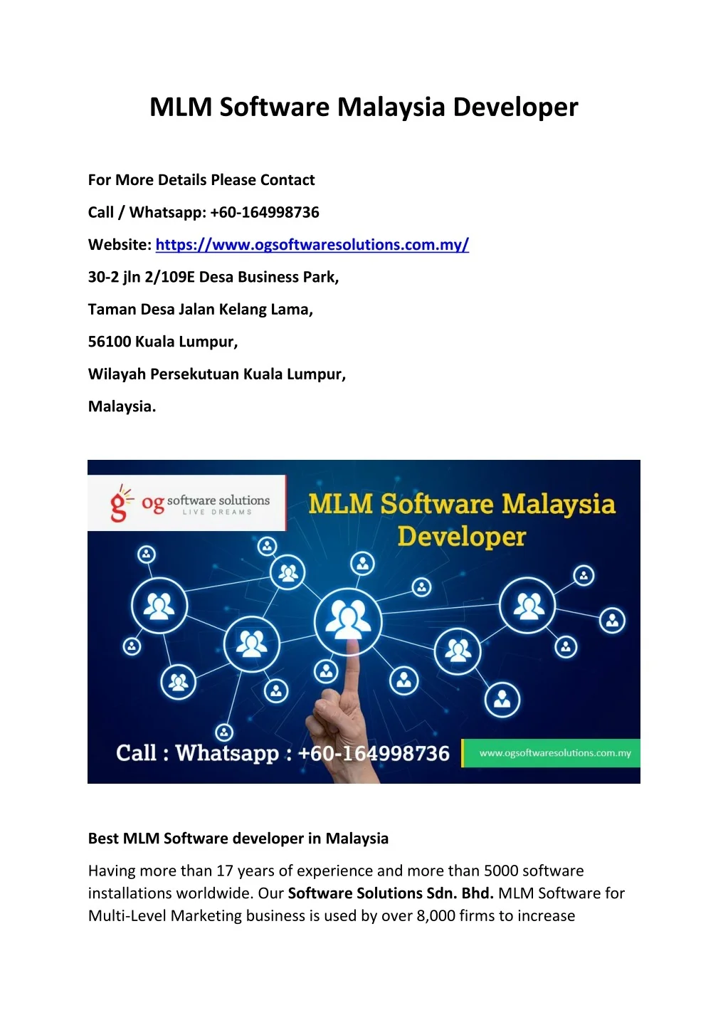 PPT - MLM Software Malaysia Developer PowerPoint Presentation, free download - ID:12429395