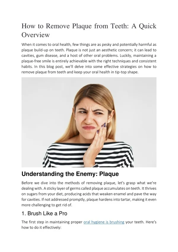 PPT - How to Remove Plaque from Teeth: A Quick Overview PowerPoint ...