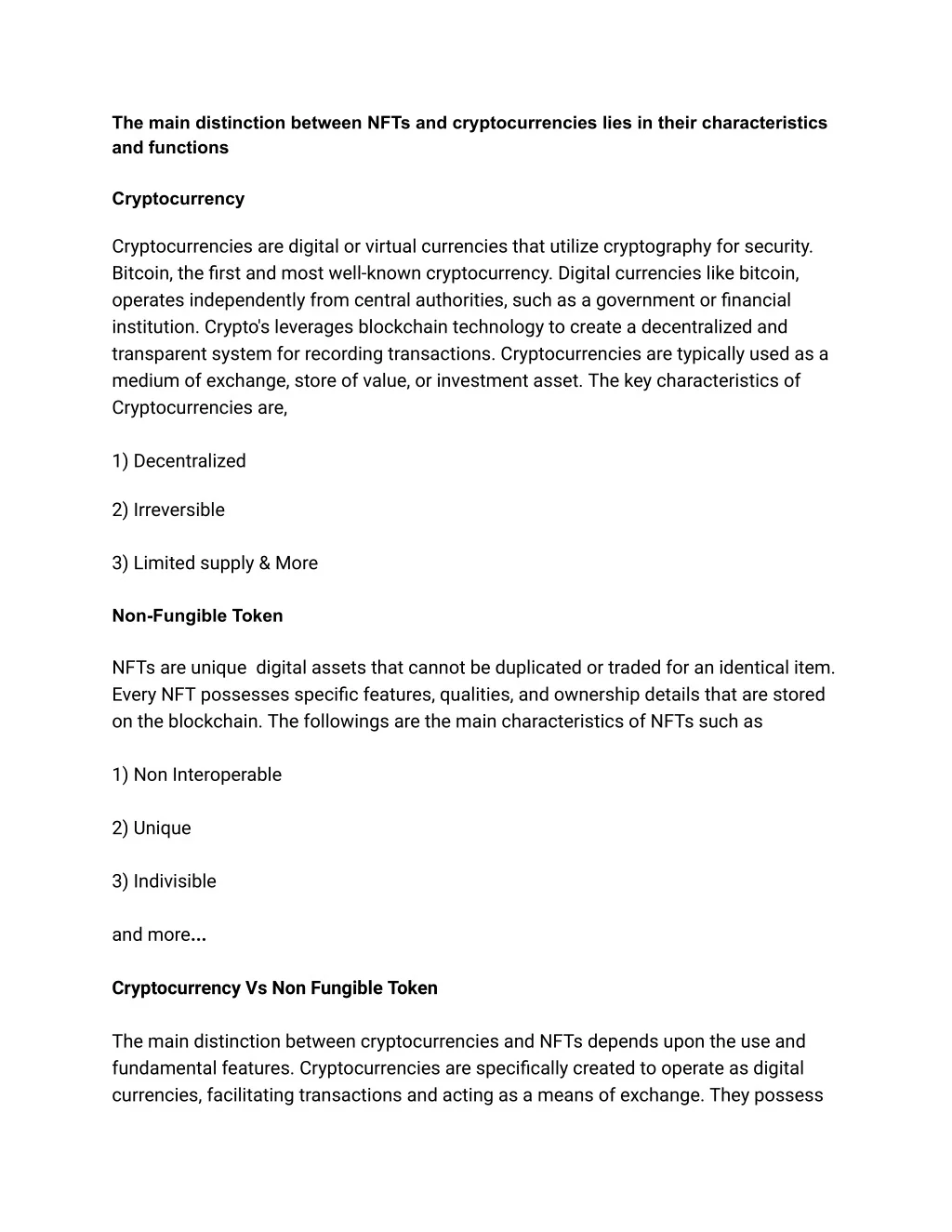 PPT - The main distinction between NFTs and cryptocurrencies lies in ...