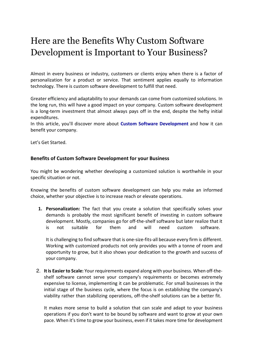 PPT - Here are the Benefits Why Custom Software Development is Important to Your Business ...